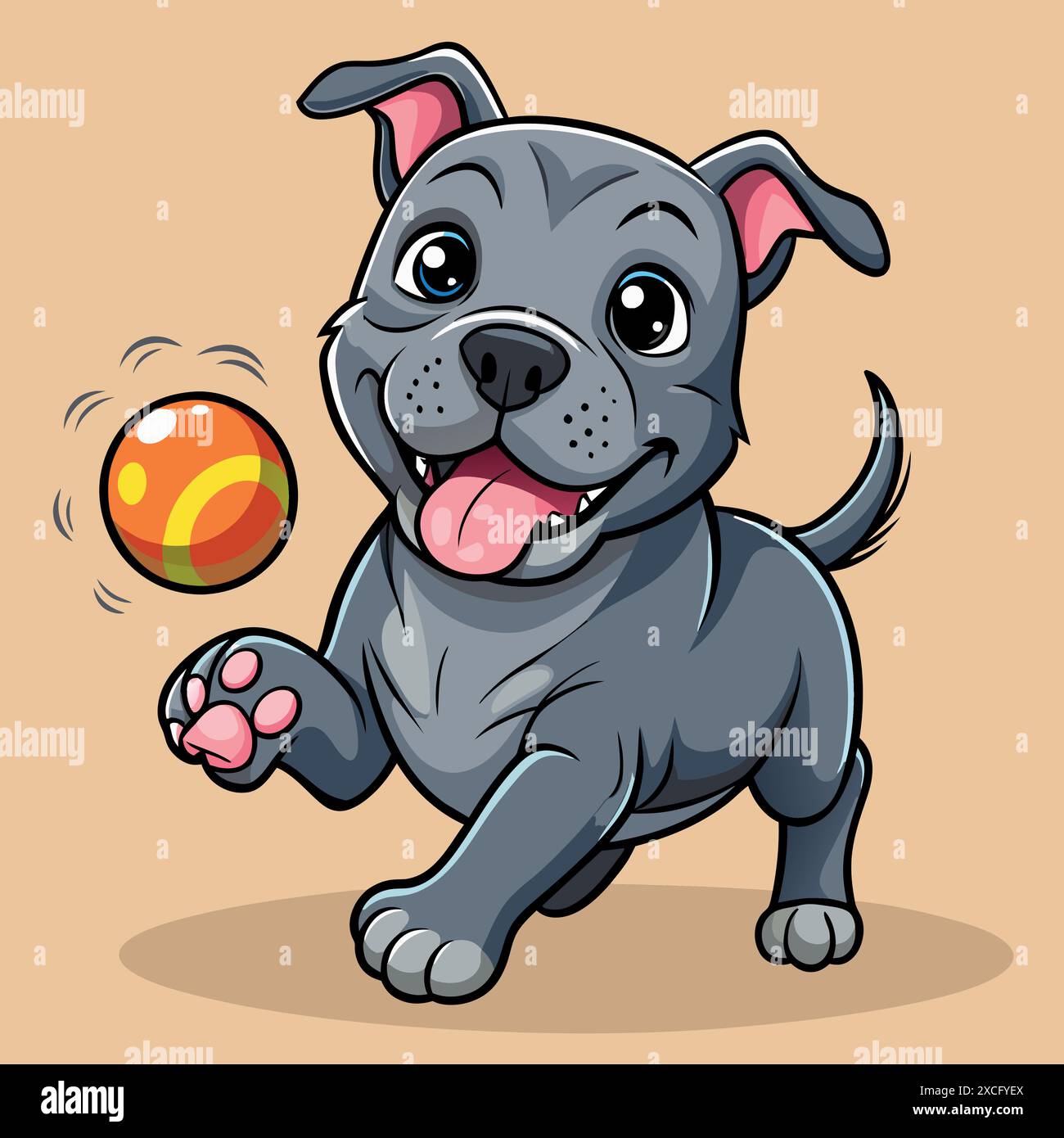 Cane Corso dog play vector kawaii. AI generated image. Clipart cartoon ...