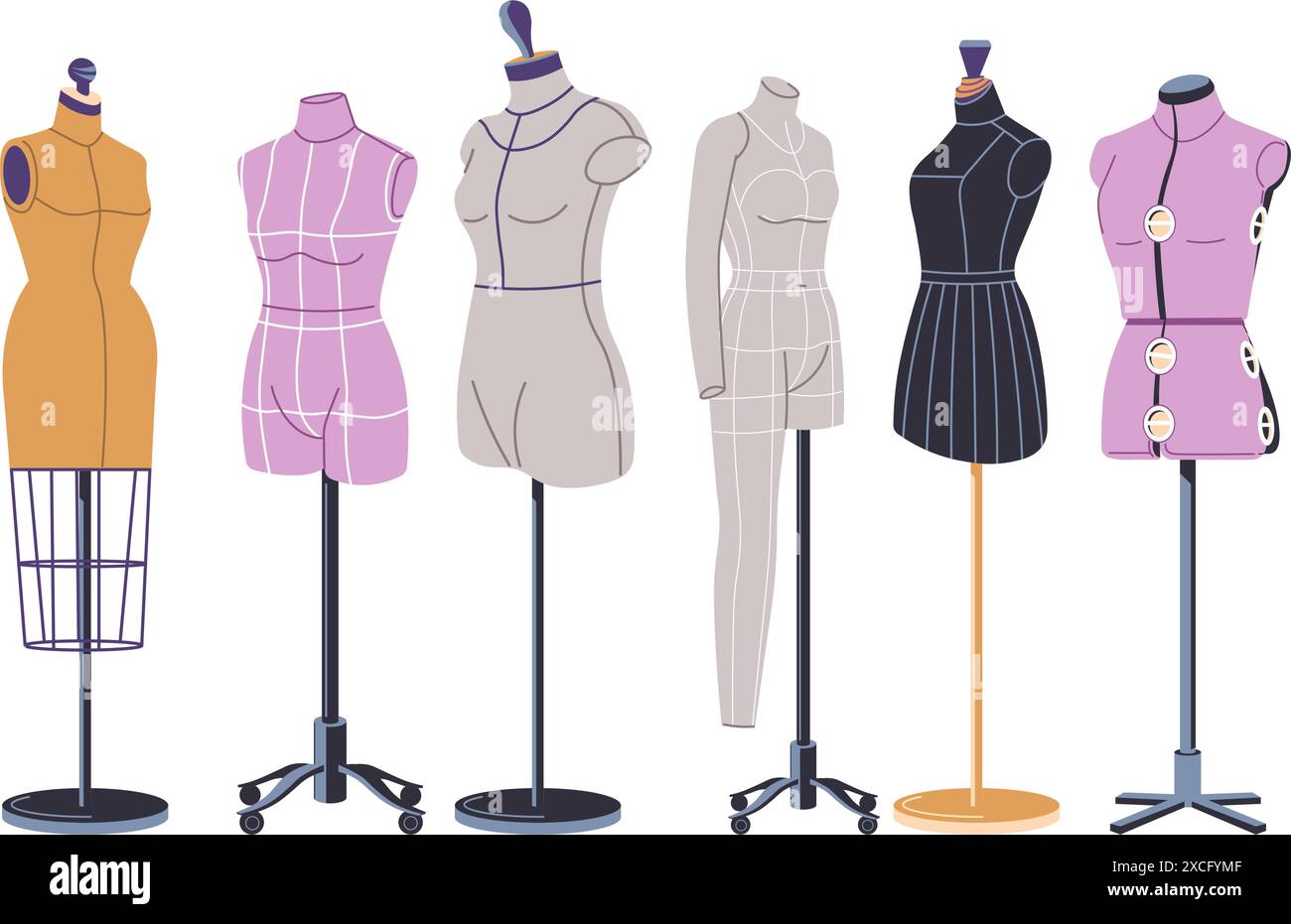 Different Mannequin Display Vector Illustration Stock Vector Image ...
