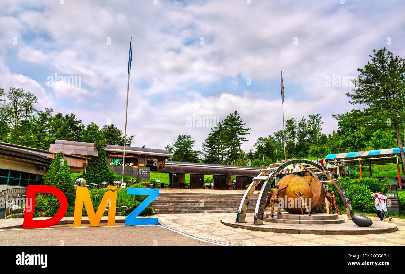 Paju, South Korea - May 24, 2024: DMZ sign near Third Infiltration ...