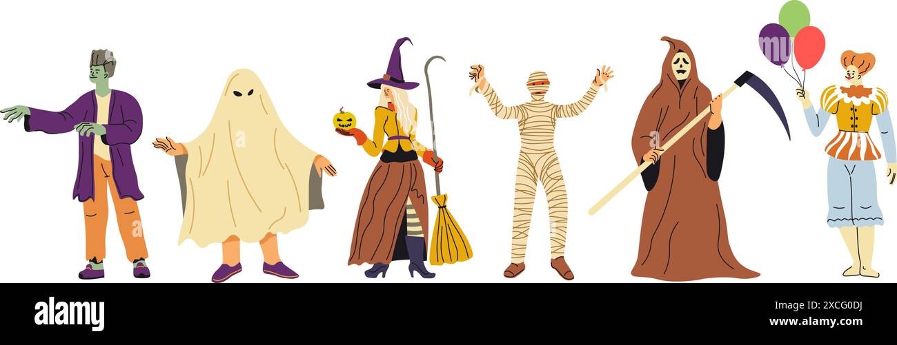 Halloween Costumes Vector Illustration Stock Vector Image & Art - Alamy