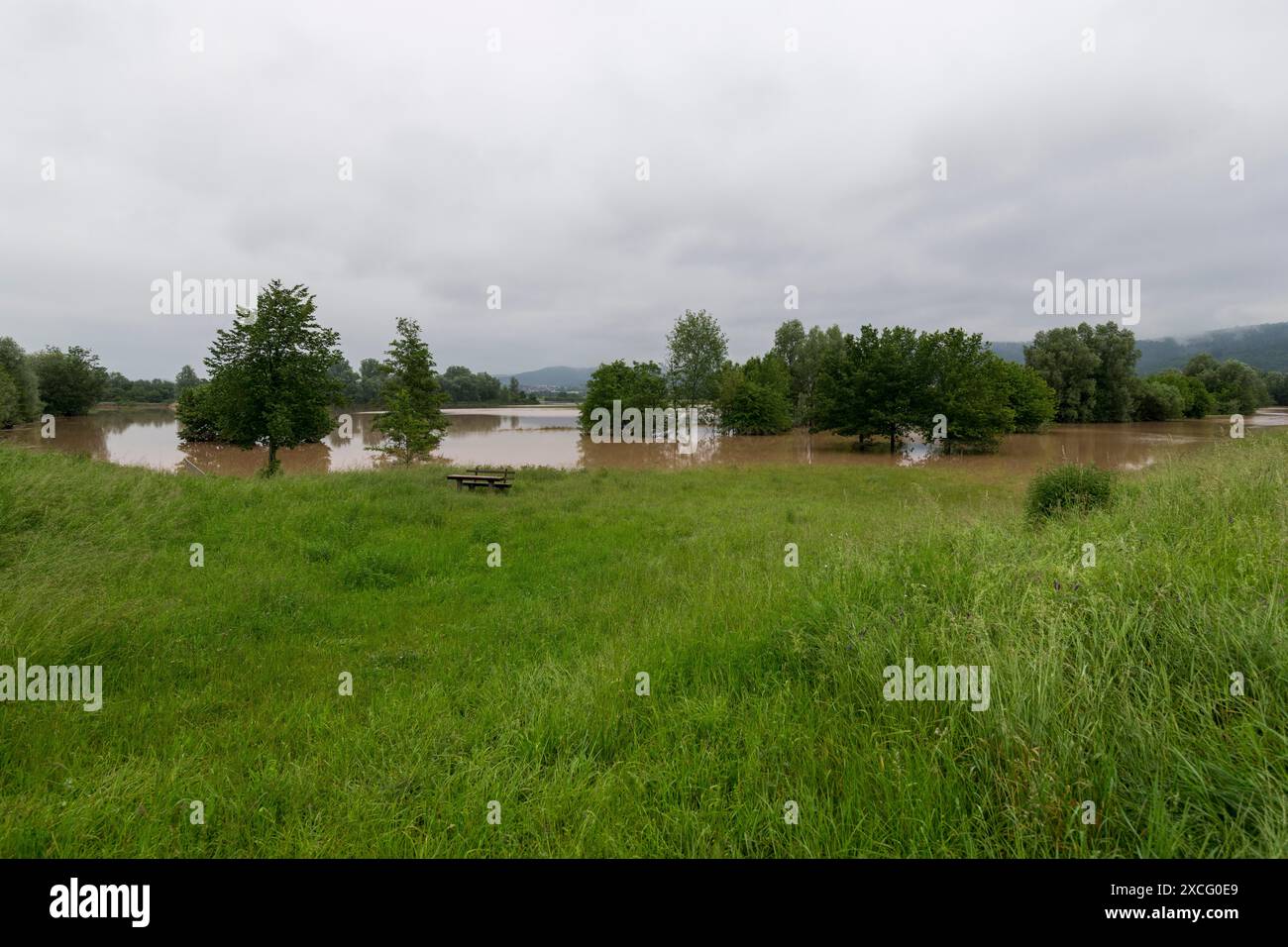 Symbolic image extreme weather, global warming, climate change, flood ...