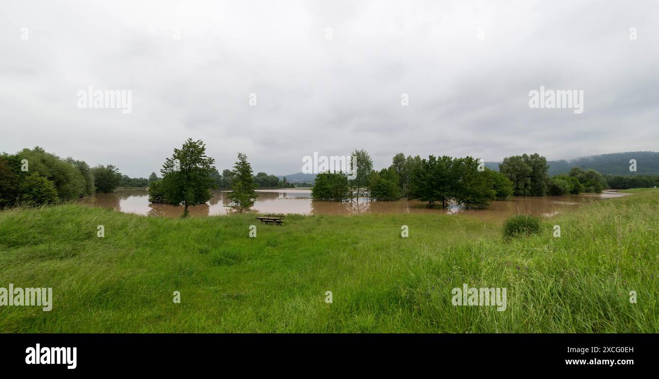 Symbolic image extreme weather, global warming, climate change, flood ...