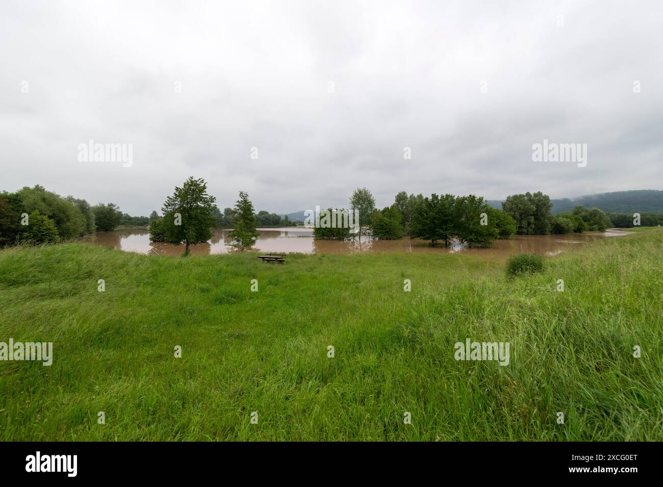 Symbolic image extreme weather, global warming, climate change, flood ...