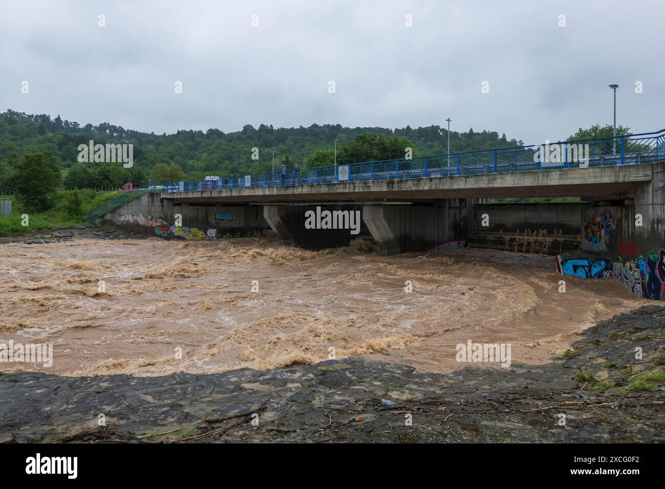 Symbolic image extreme weather, global warming, climate change, barrier ...