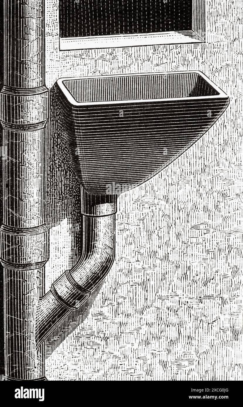 Sanitary lead for common use, without water or interception. Old 19th ...