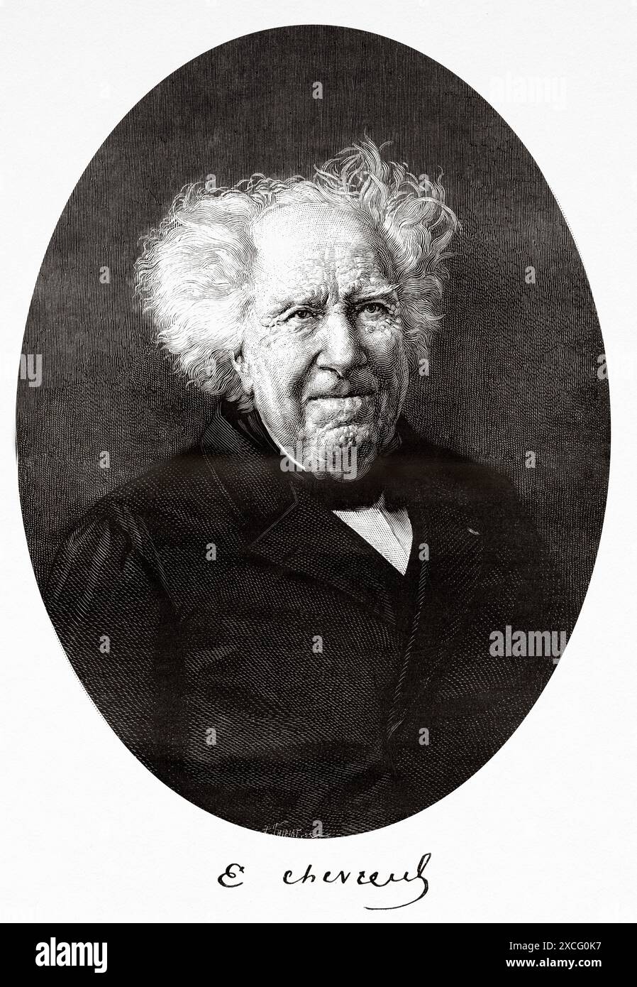 Portrait of Michel Eugene Chevreul (1786 - 1889) was a French chemist ...