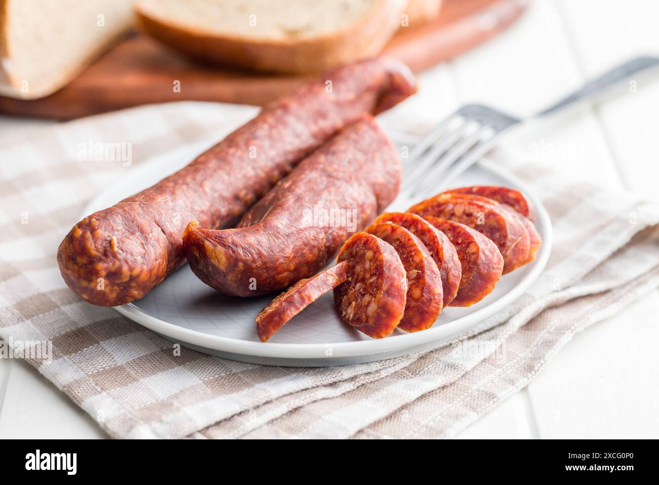 Close up sliced pepperoni sausage hi-res stock photography and images - Alamy