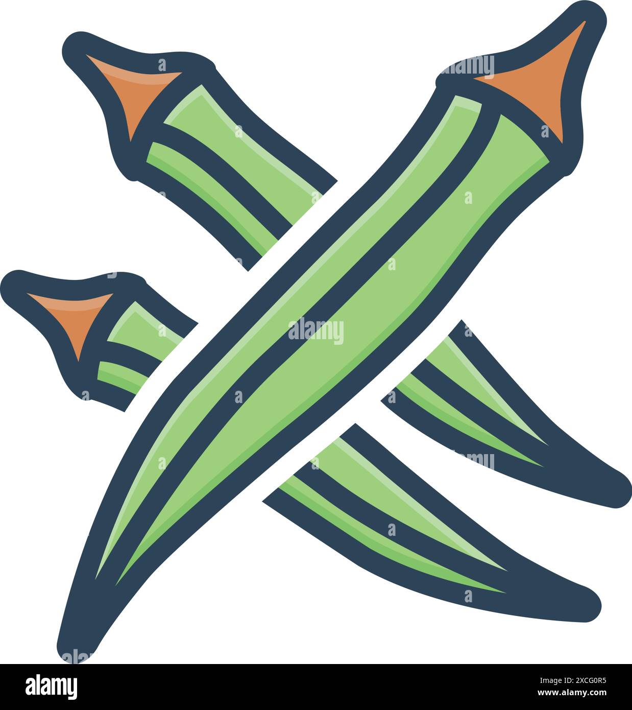 Lady finger plant Stock Vector Images - Alamy