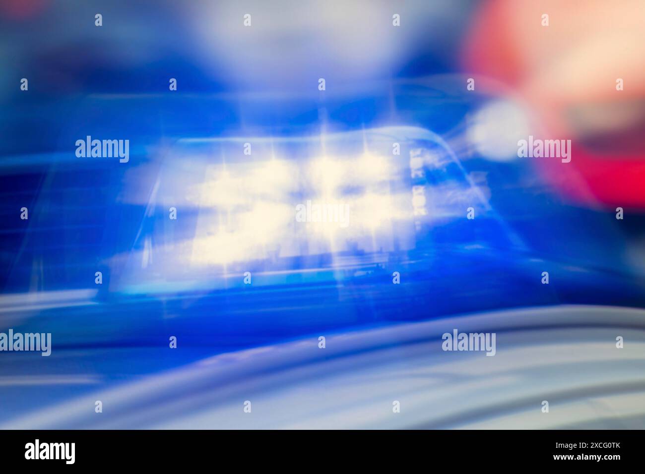 Symbolic image police operation, police patrol car, blue light, LED ...