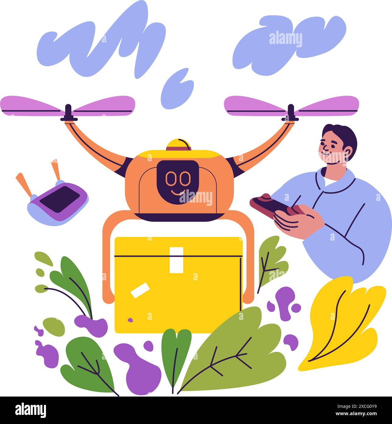 Man operating machinery Stock Vector Images - Alamy