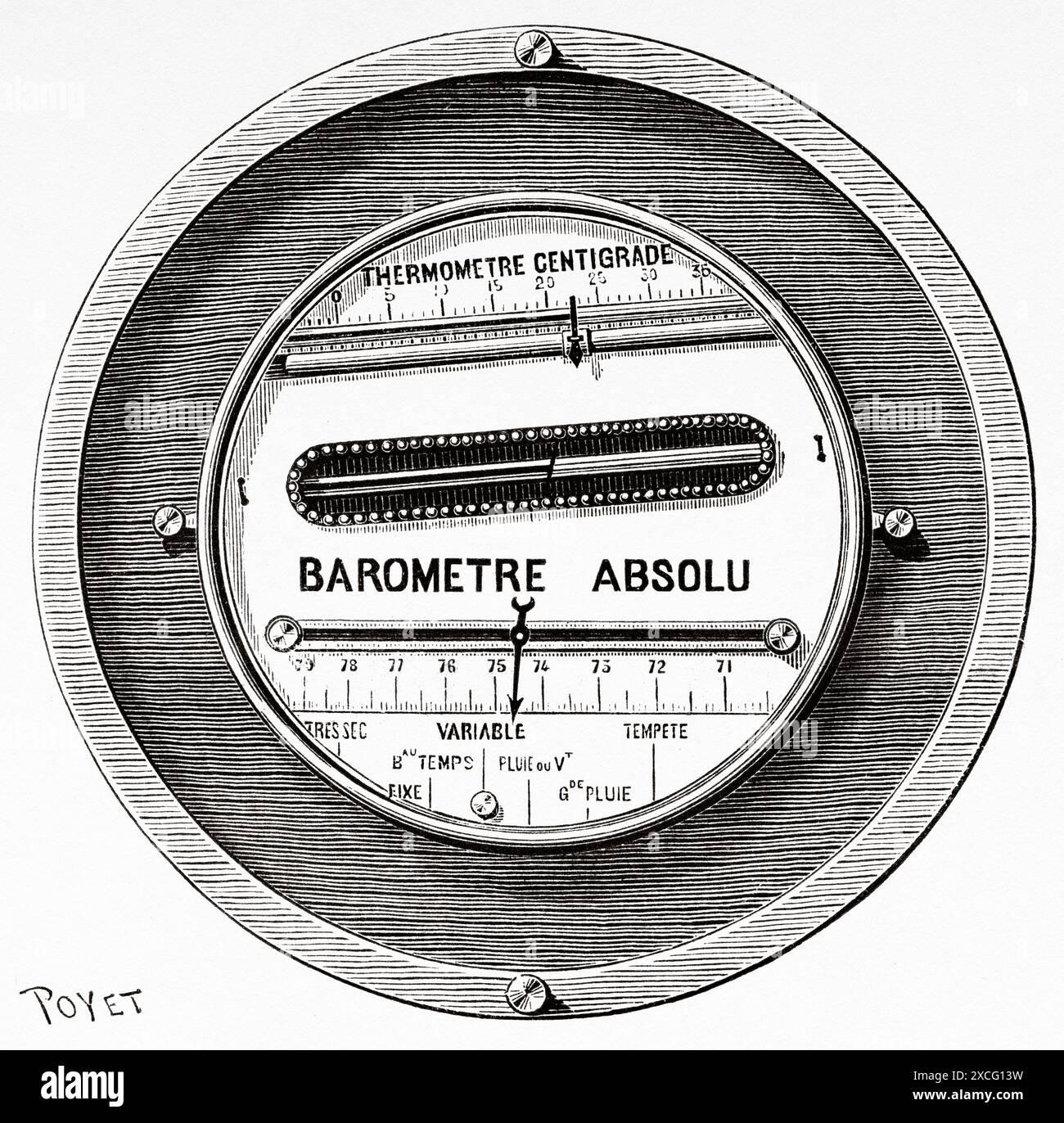 Old model of the absolute barometer by Hans and Hermary. Old 19th ...