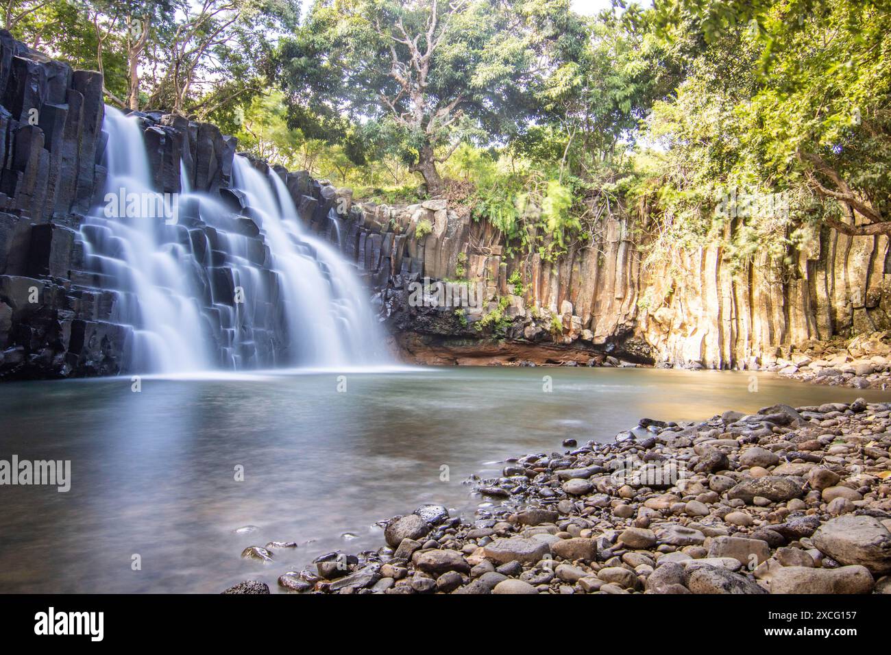 The waterfall is a 10 metre high waterfall that cascades over basal ...
