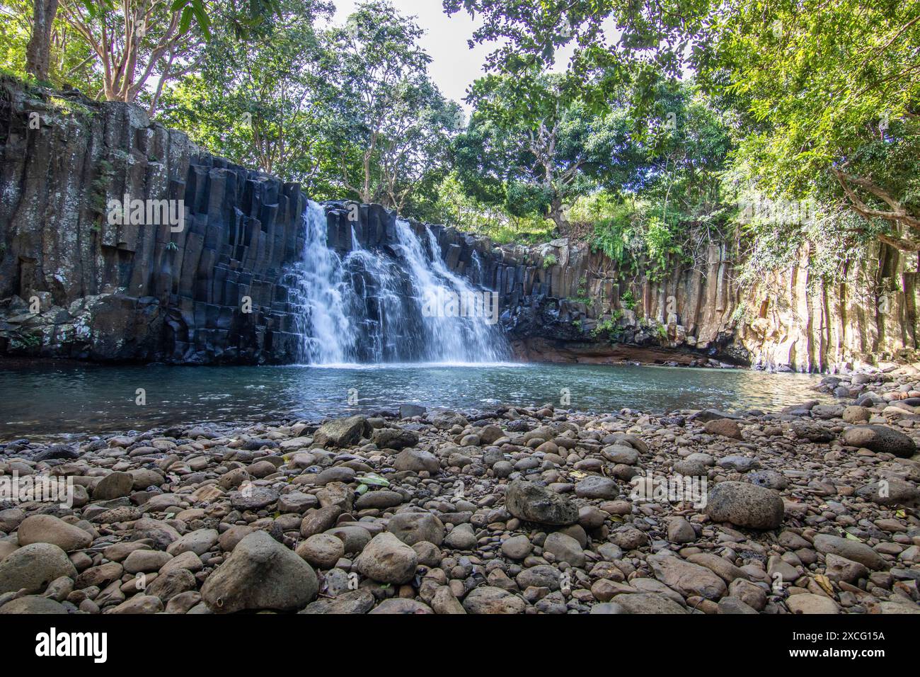 The waterfall is a 10 metre high waterfall that cascades over basal ...