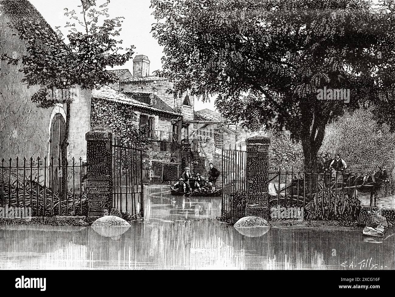 Avignon Flood. View of the Lenhardt factory in Bédarrides, October 27 ...