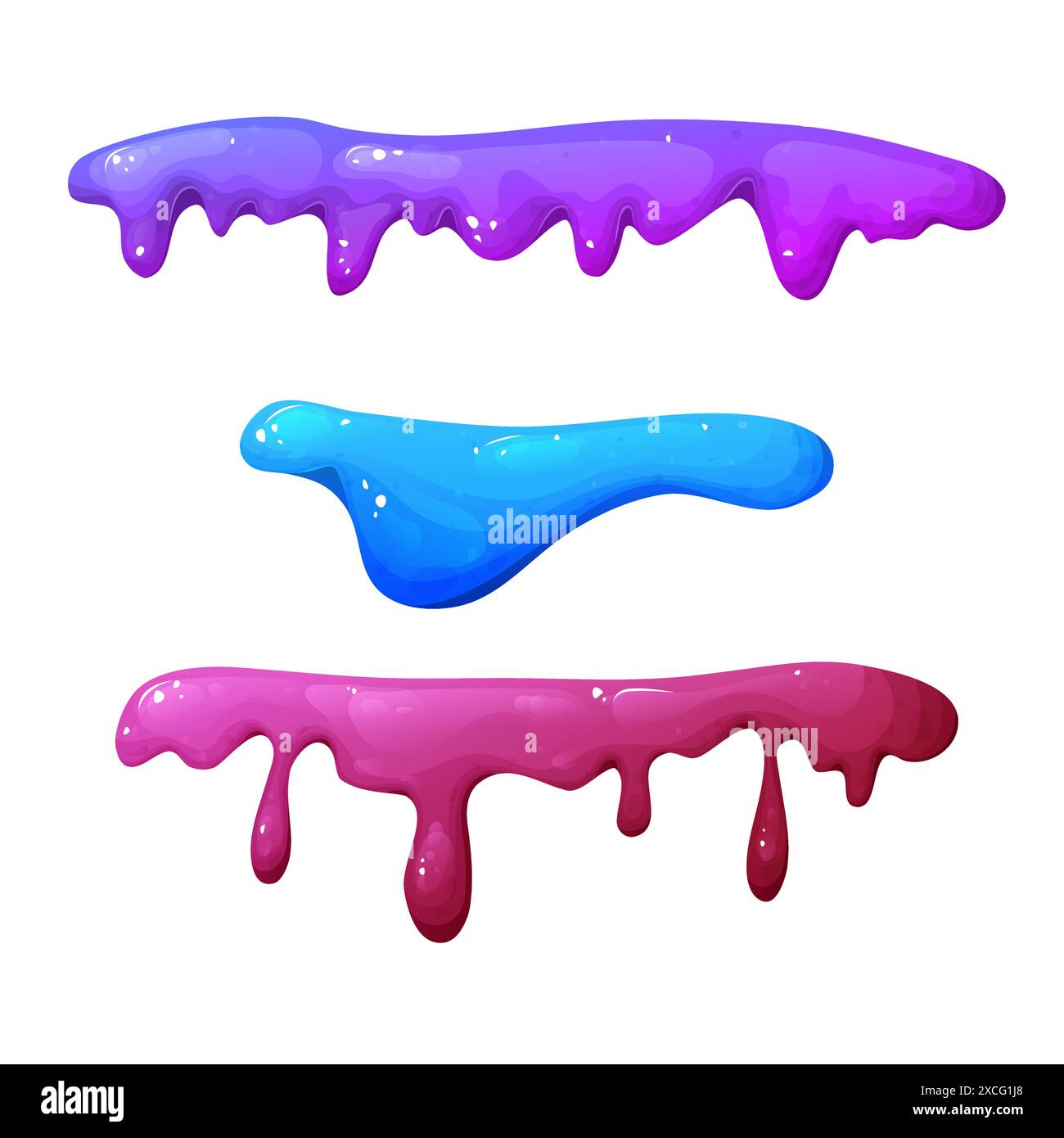 Splat slime mucus. Sticky liquid goo spots and blobs. Colorful jelly ...