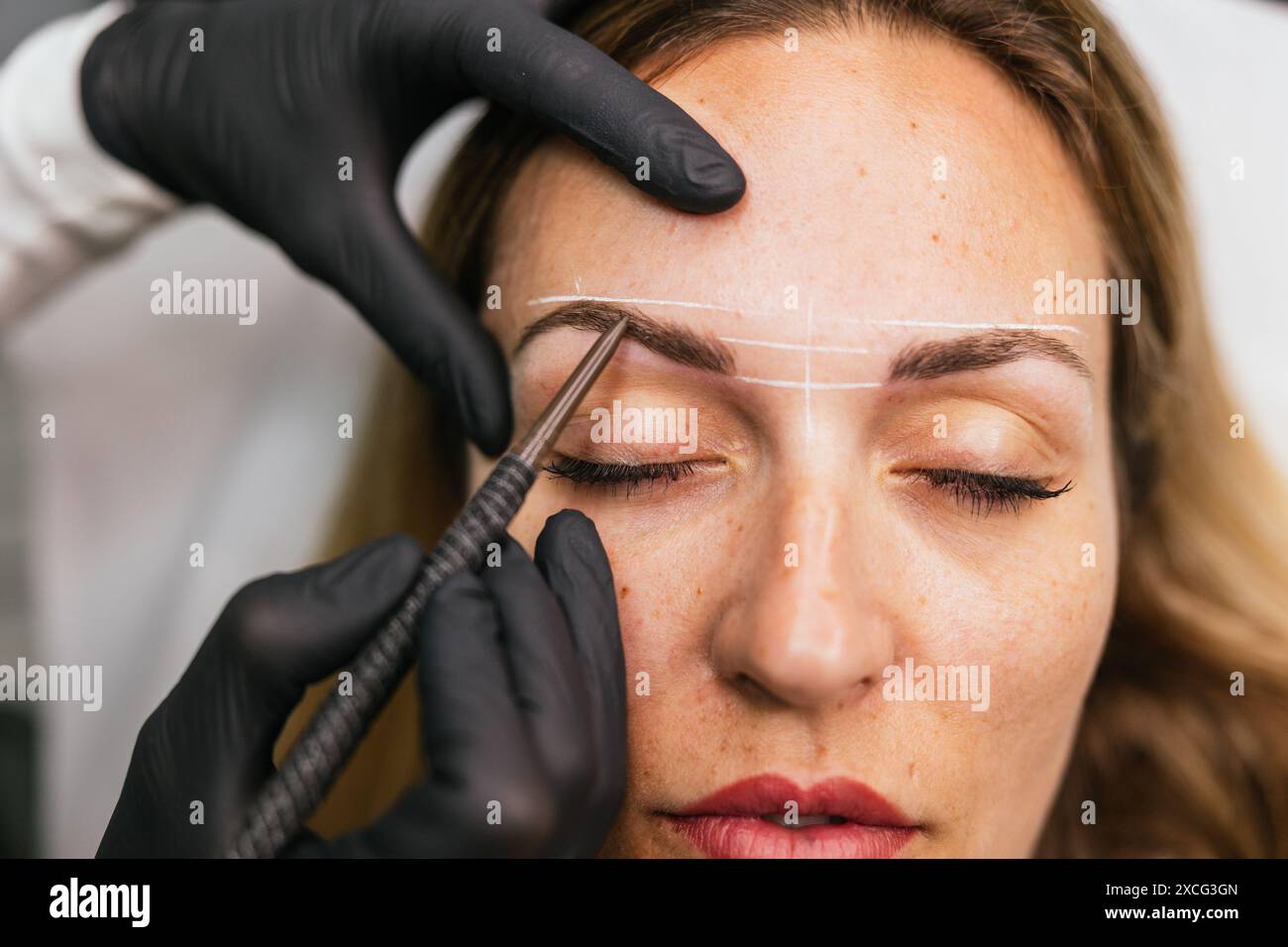 Preparing for perfect eyebrows, premicroblading design and makeup ...