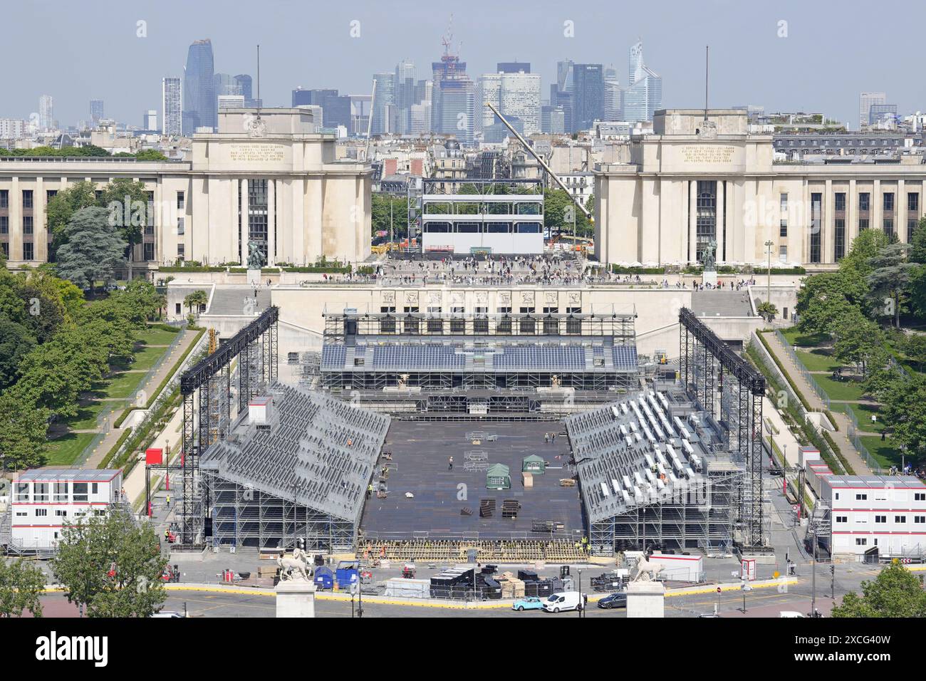 Photo taken on June 6, 2024, shows Trocadero Square in Paris, the venue ...