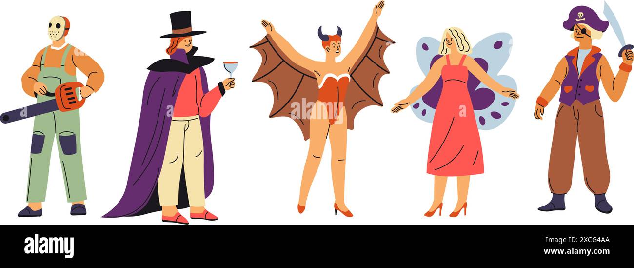Halloween Costumes Vector Illustration Stock Vector Image & Art - Alamy