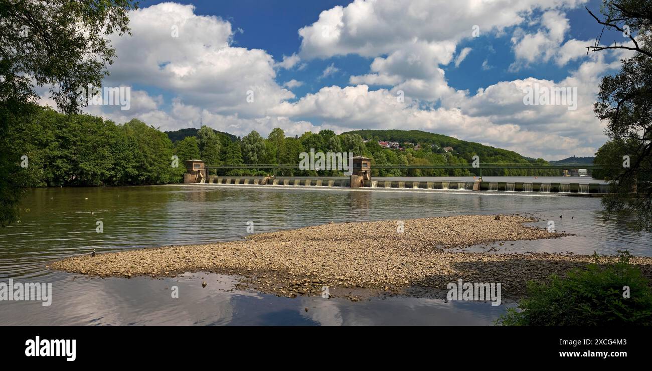 Barrage at the Stiftsmuehle run-of-river power station, confluence of ...