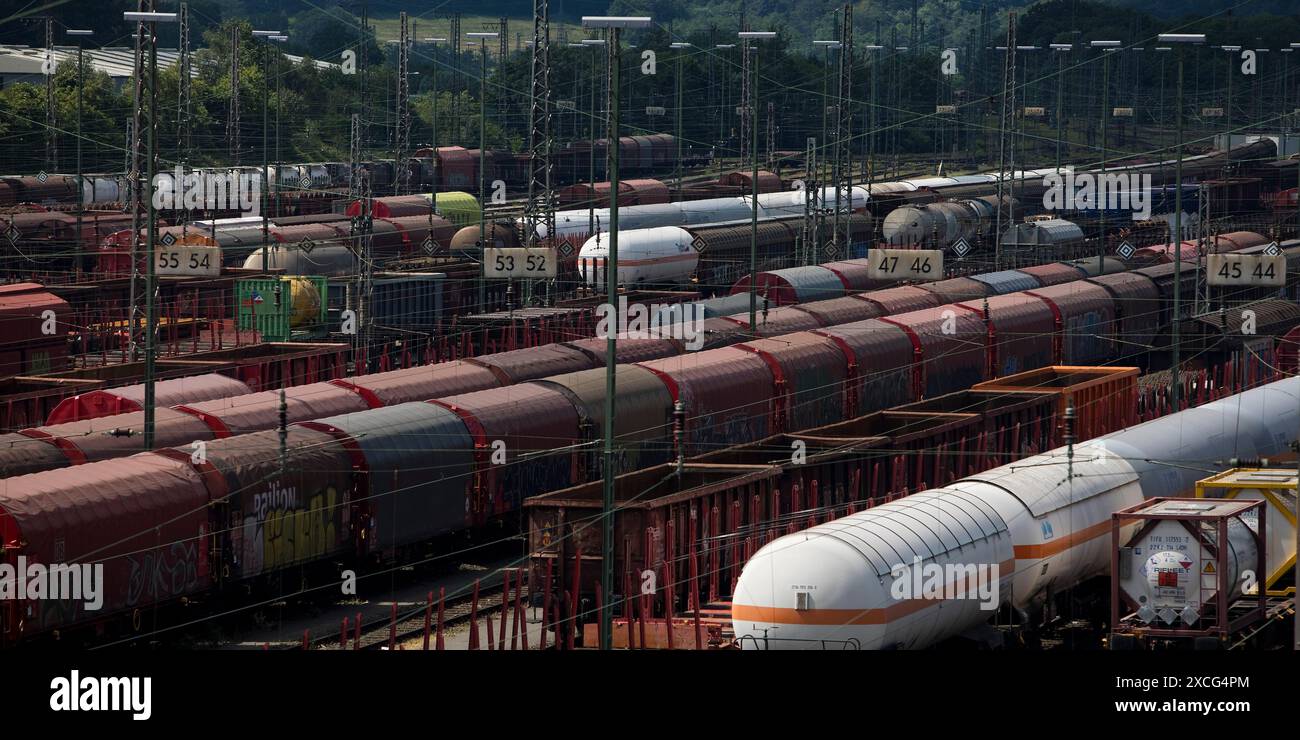 Train formation yard in the Vorhalle district, marshalling yard, goods ...