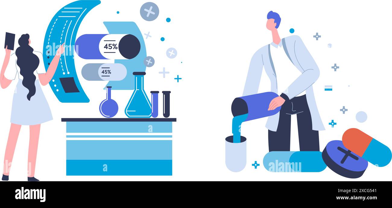 Scientists Conducting Advanced Research vector Stock Vector Image & Art ...