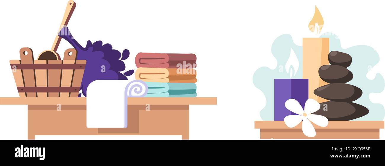 Spa Essentials with Towels vector Stock Vector Image & Art - Alamy