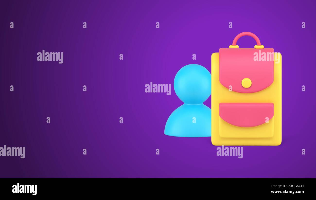 Back to school pupil person with backpack college university studying ...