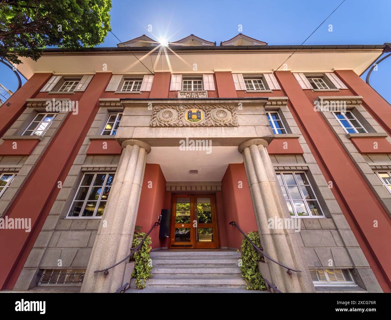 Meilen, Switzerland - June 13, 2024: Neoclassical building of ...