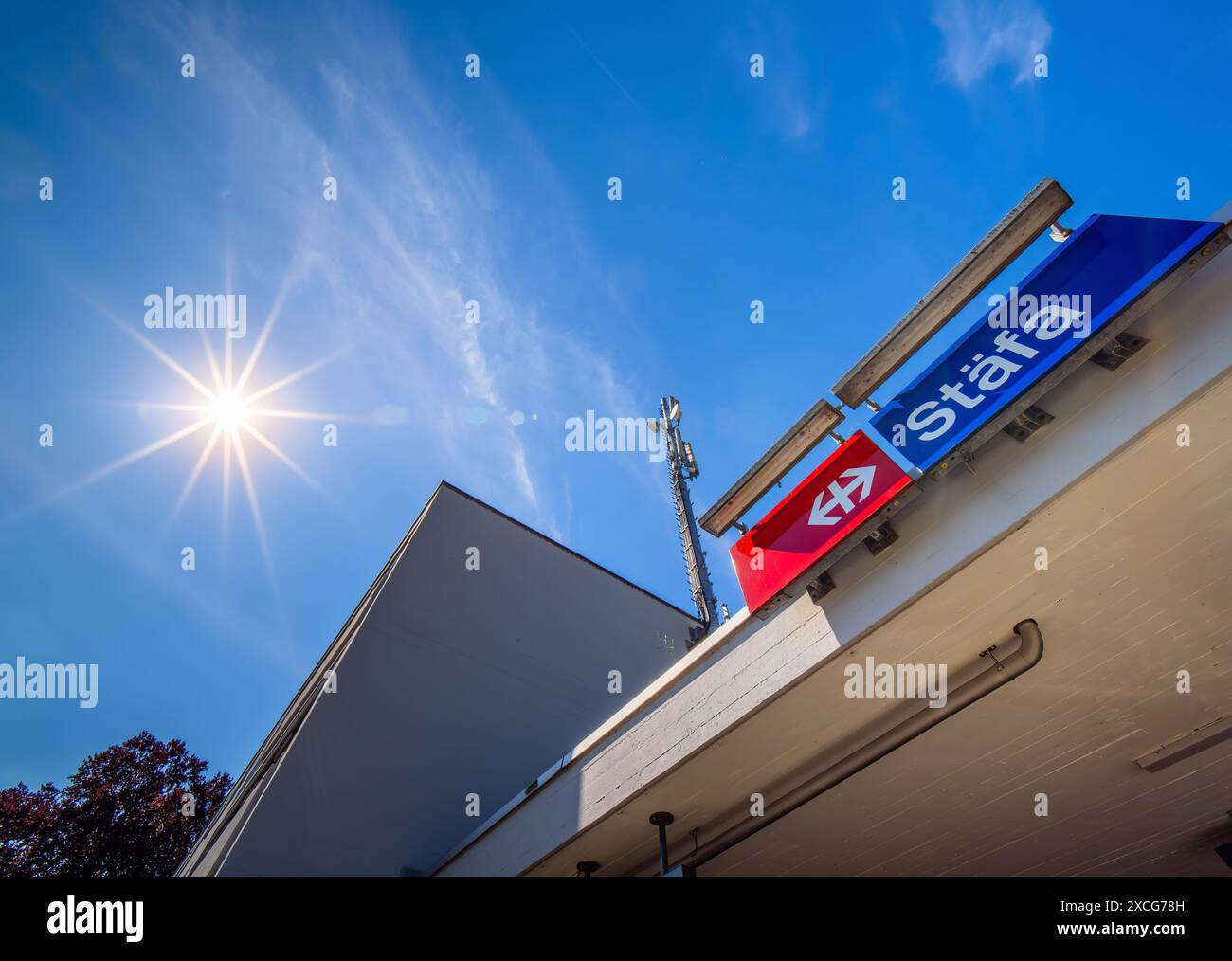 Stafa, Switzerland - June 13, 2024: Sunny day at Stafa public transport ...