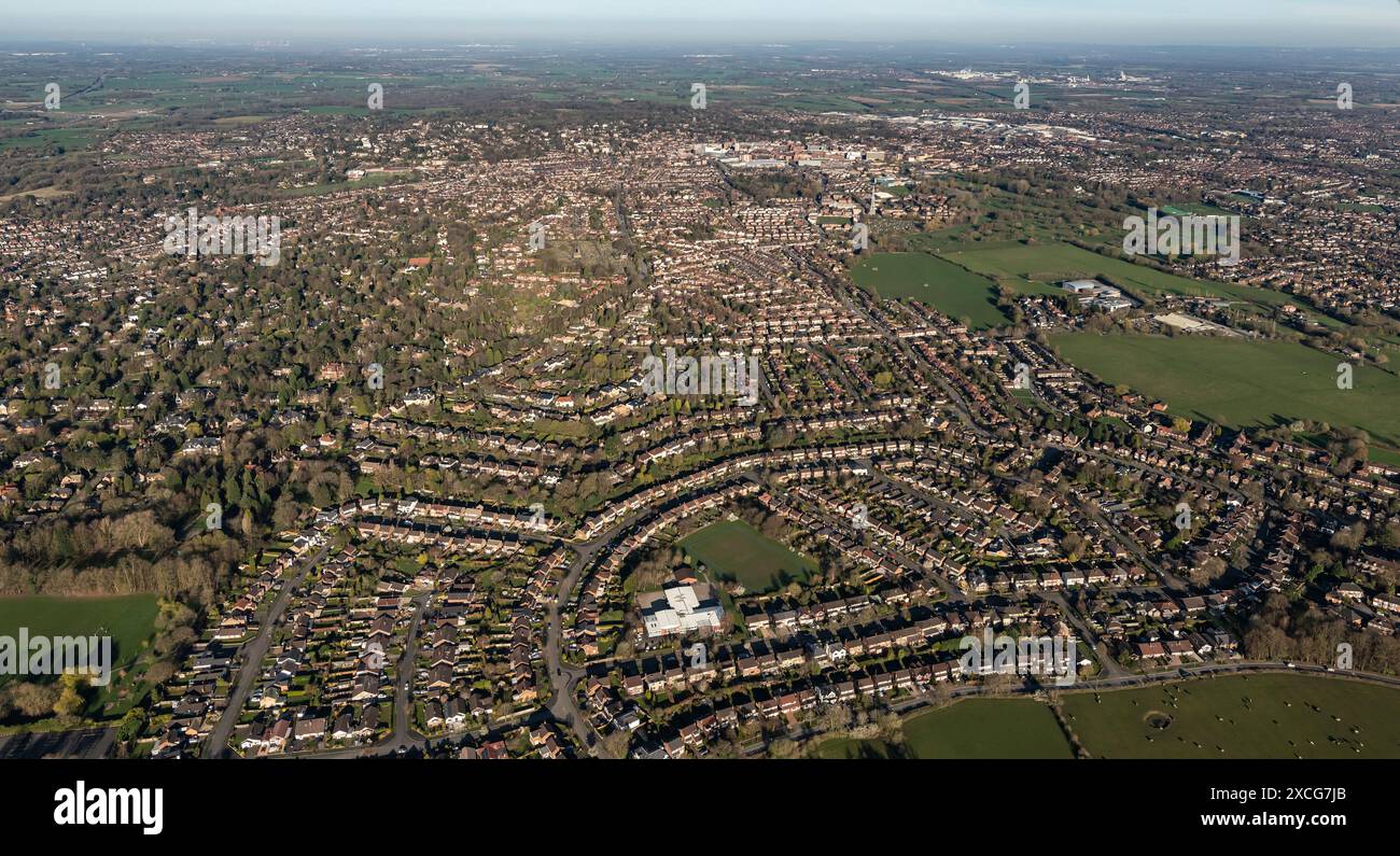 Aerial photo of Altrincham Town Centre and surrounding area from 1500 ...