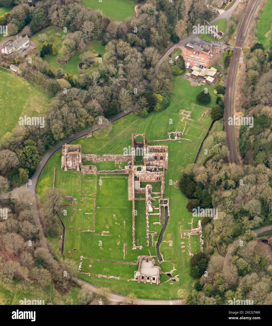 Aerial photo of ruins of Furness Abbey from 1500 feet Stock Photo - Alamy