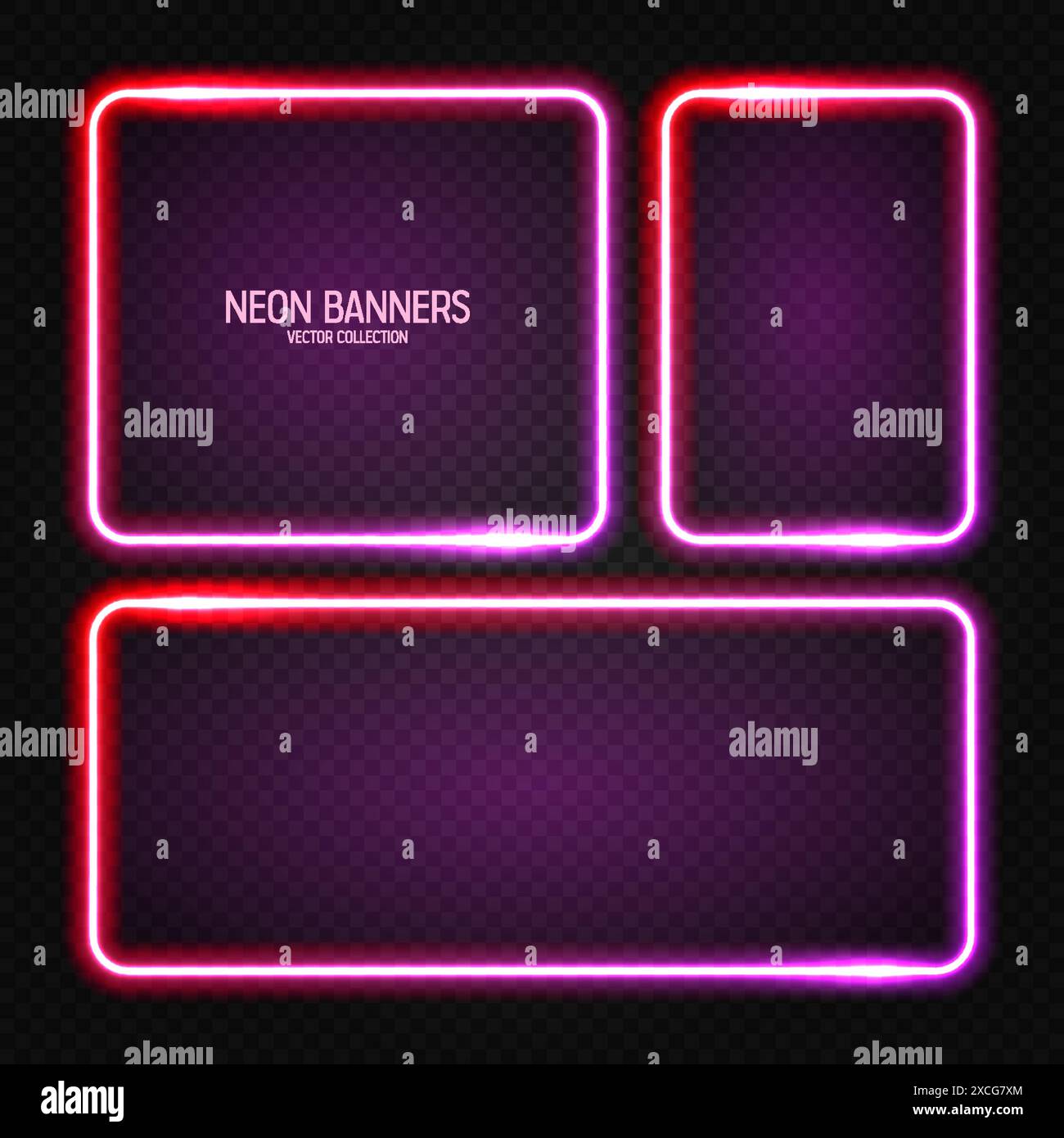 Abstract red neon lights frame Stock Vector Images - Alamy