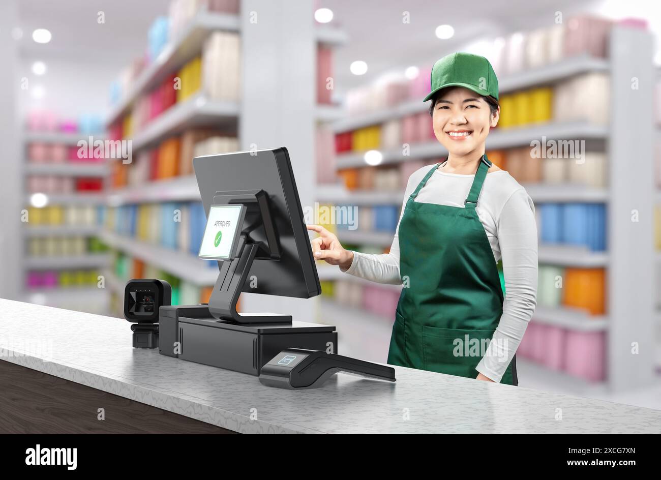 Asian cashier hi-res stock photography and images - Alamy
