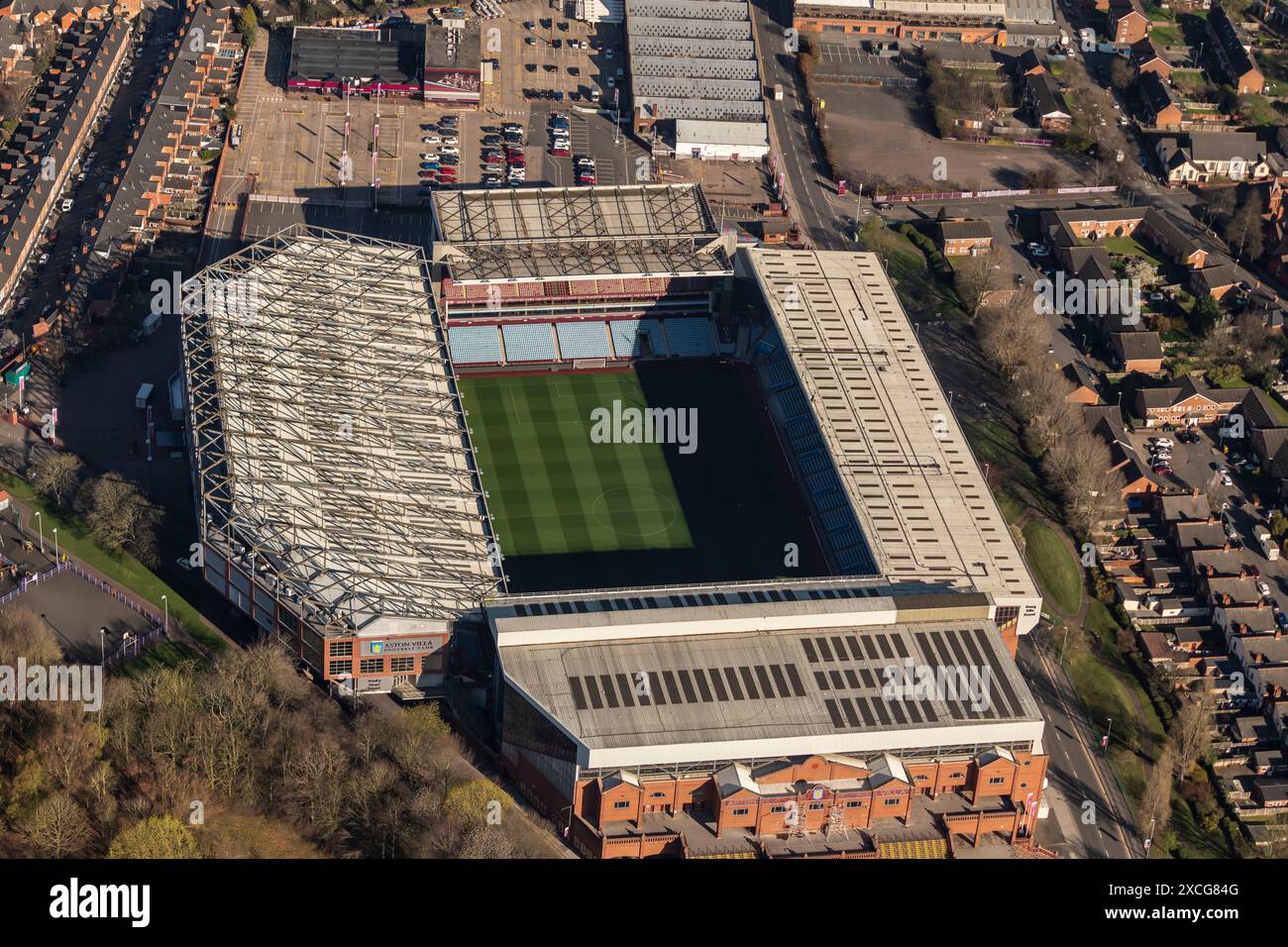 Aerial photo of Aston Villa Football club`s Villa Park Stadium from ...