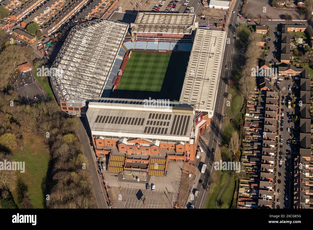 Aerial photo of Aston Villa Football club`s Villa Park Stadium from ...
