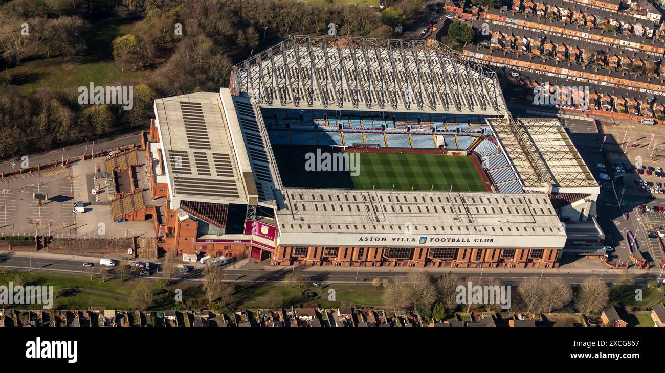 Aerial photo of Aston Villa Football club`s Villa Park Stadium from ...