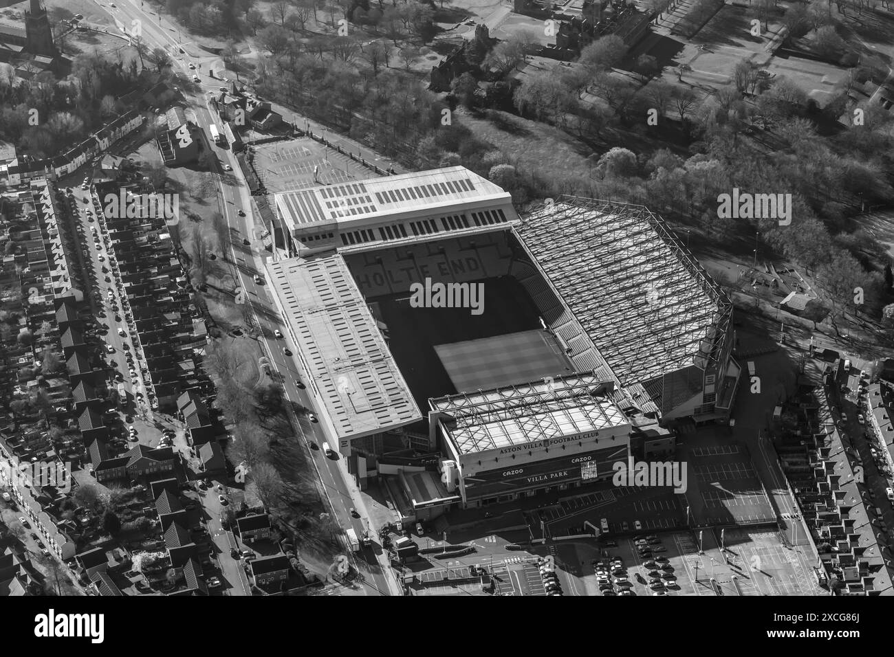 Aerial photo of Aston Villa Football club`s Villa Park Stadium from ...