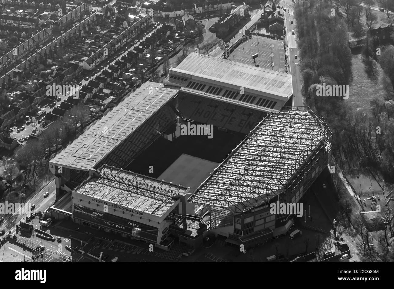 Aerial photo of Aston Villa Football club`s Villa Park Stadium from ...