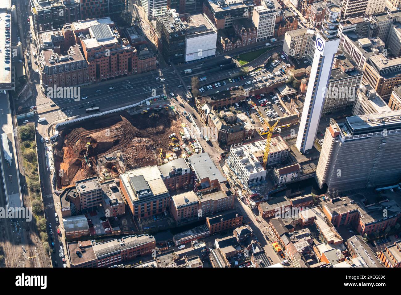 Aerial photo of construction projects near BT Tower Birmingham City ...