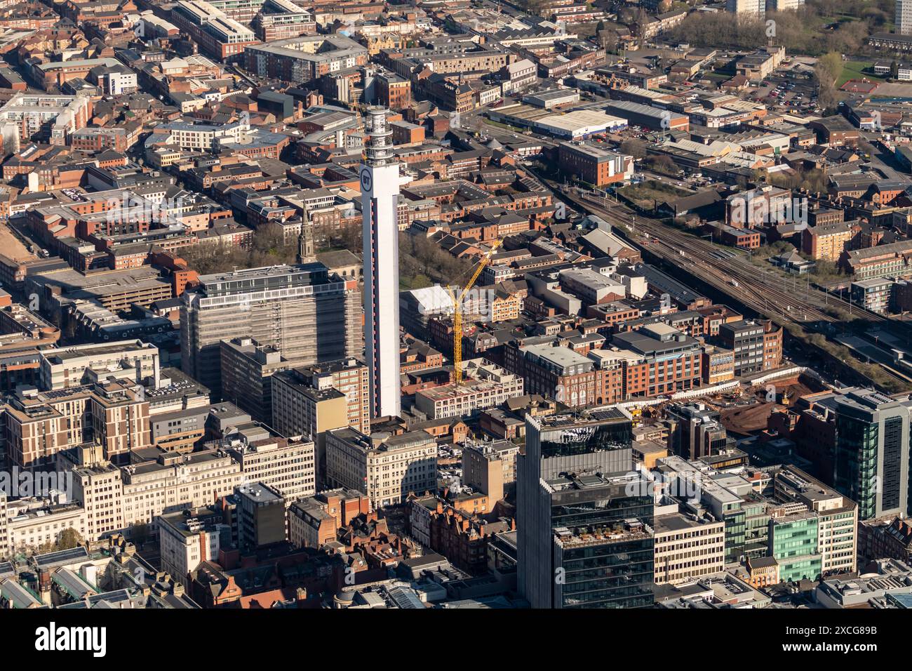 Aerial photo of construction projects near BT Tower Birmingham City ...