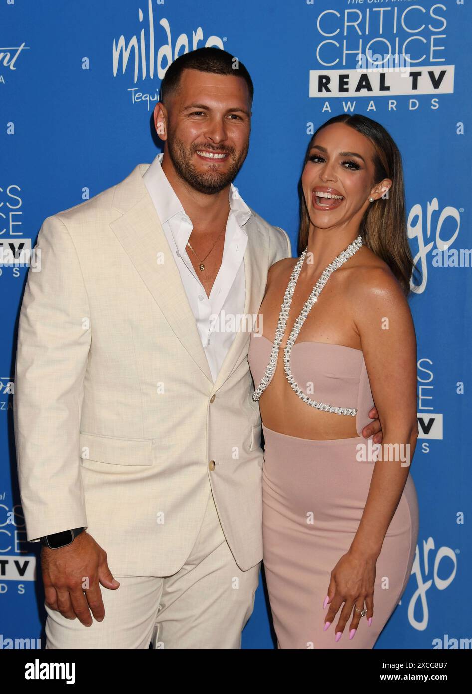 LOS ANGELES, CALIFORNIA - JUNE 15: (L-R) Brock Davies and Scheana Shay ...