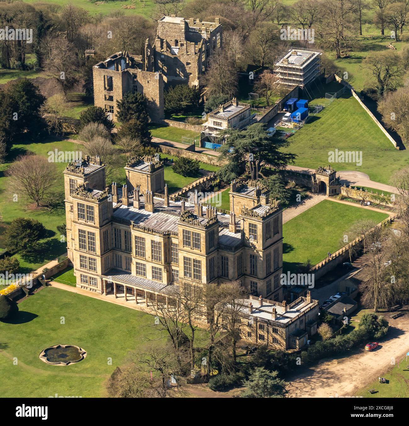 Aerial photo of hardwick hall hi-res stock photography and images - Alamy