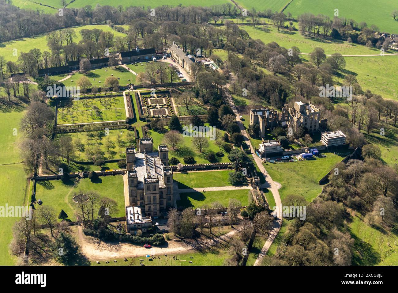 Aerial photo of hardwick hall hi-res stock photography and images - Alamy