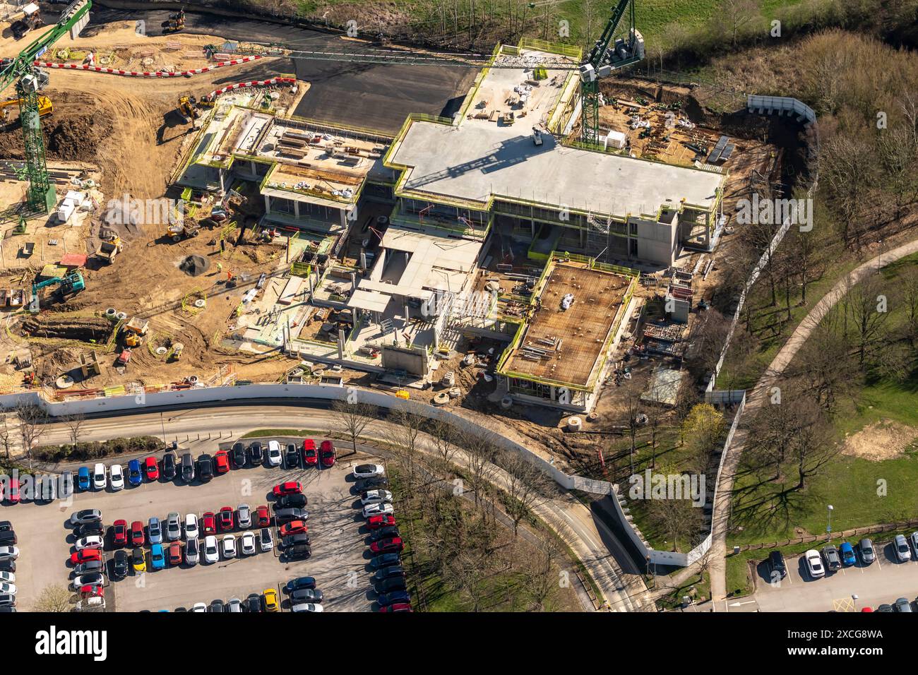 Aerial photo of new development under construction at Chesterfield ...