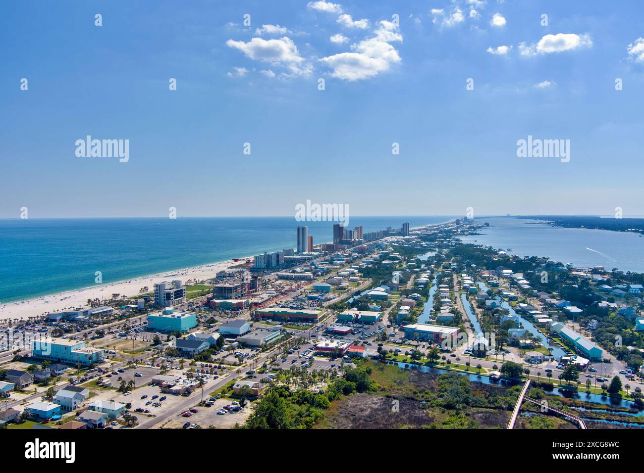 Aerial view of the beach at Gulf Shores, Alabama in June Stock Photo ...