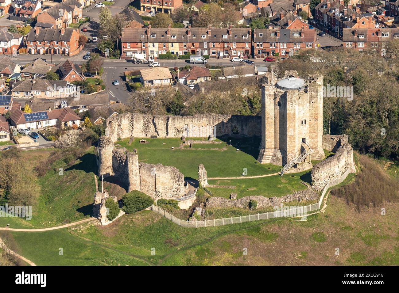 Aerial photo of Conisburgh Castle from 1500 feet Stock Photo - Alamy