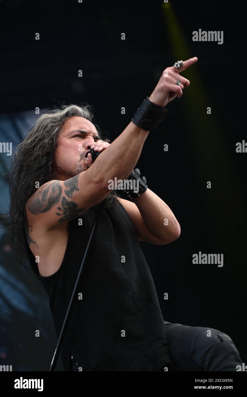Donington, United Kingdom. 16th June 2024. Slayer's axeman Kerry King ...