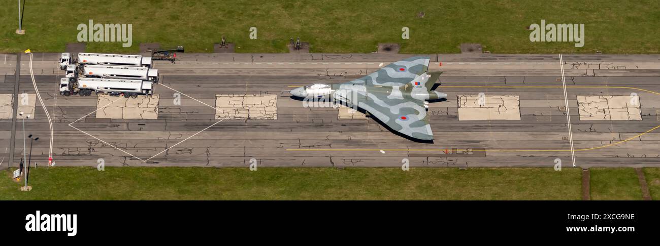 Aerial photo of Avro Vulcan parked on Doncaster Sheffield disused ...