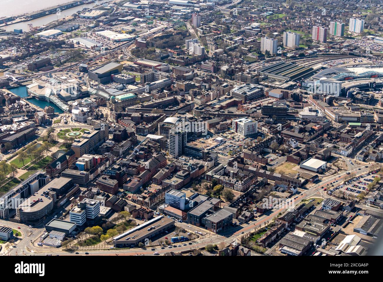 Aerial photo of centred on Albion Square development on Jameson Street ...