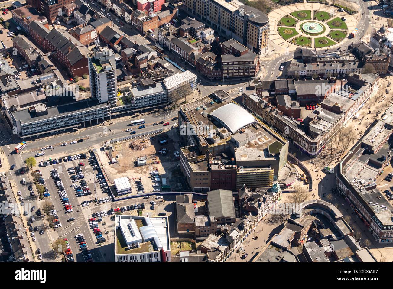 Aerial photo of centred on Albion Square development on Jameson Street ...